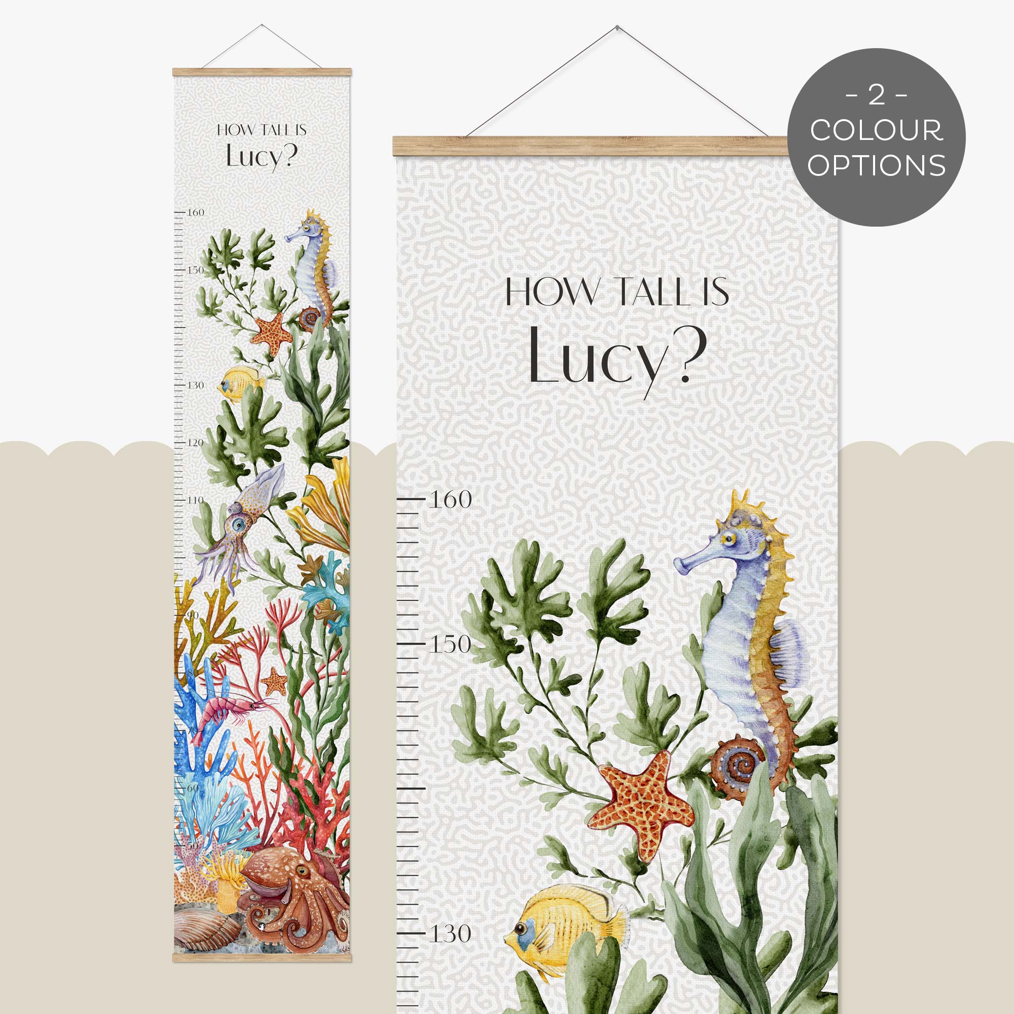 Coral Personalised Height Chart – Little Grey London