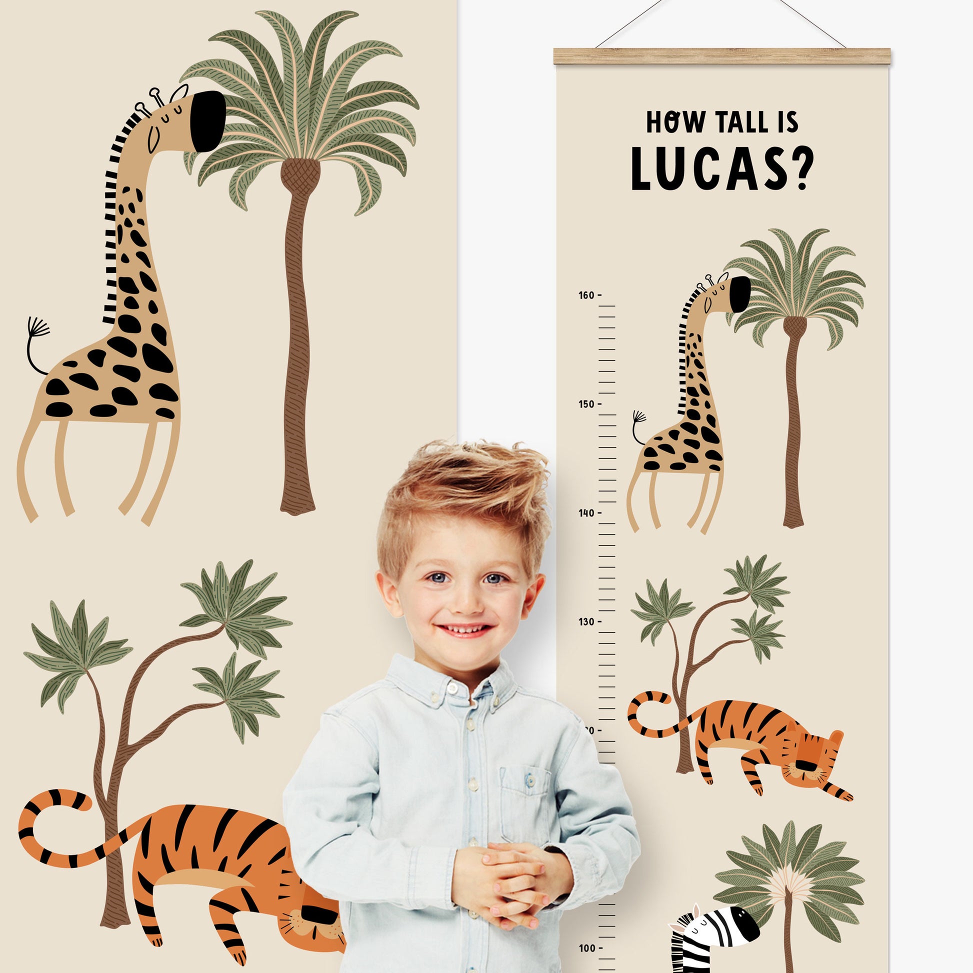 CUTE SAFARI ANIMALS HEIGHT CHART – Little Grey London
